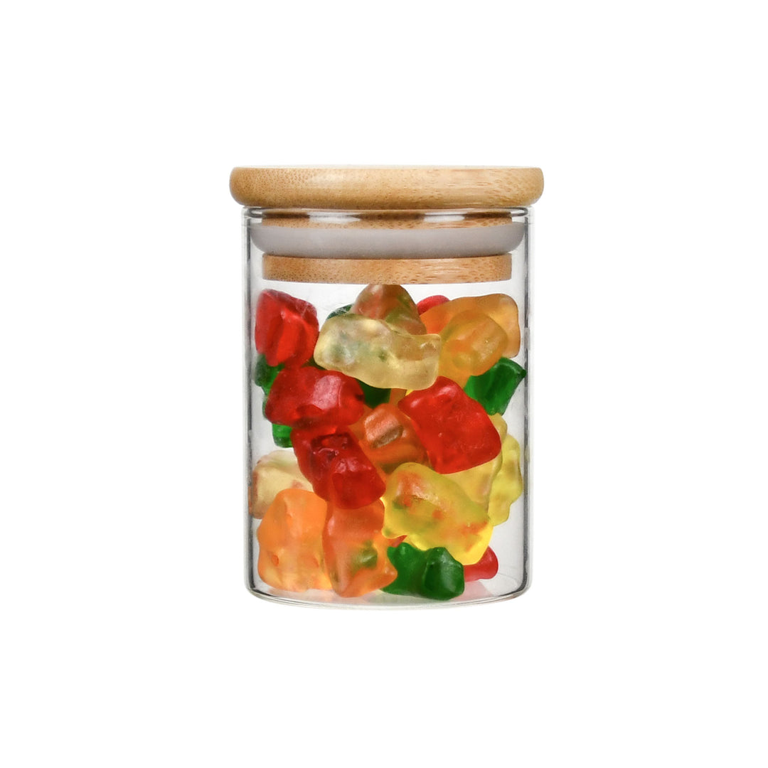 4oz Wood Lid Suction Glass Jars 7 Grams 120 Count Green Tech Packaging Inc